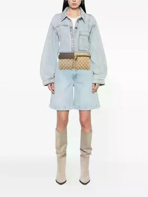 Gucci Gg Canvas Double Pocket Belt Bag - Neutrals