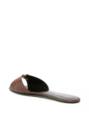 Saint Laurent Cassandra Ruched Leather Sandals