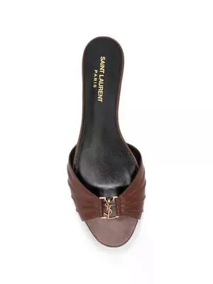 Saint Laurent Cassandra Ruched Leather Sandals