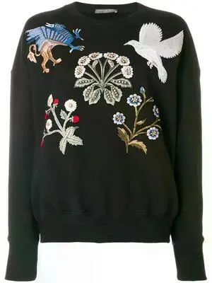 Alexander McQueen Embroidered Patch Jumper - Black