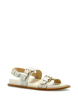 Michael Kors Logo-monogram Buckle-strap Sandals - Neutrals