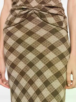 AYA MUSE Checkered Maxi Skirt