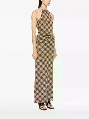 AYA MUSE Checkered Halterneck Blouse