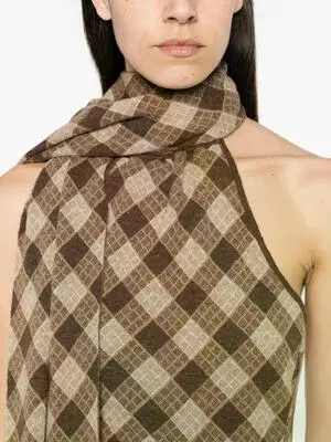 AYA MUSE Checkered Halterneck Blouse