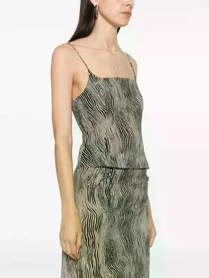 ST. AGNI Zebra Pattern Square Neck Top