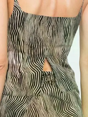 ST. AGNI Zebra Pattern Square Neck Top