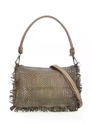 REPTILE'S HOUSE Anfora Braided Fringed Shoulder Bag - Brown