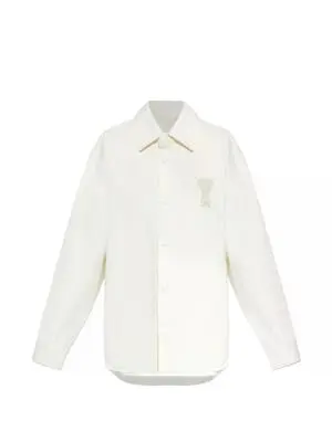 AMI Paris De Coeur Logo Patch Denim Shirt