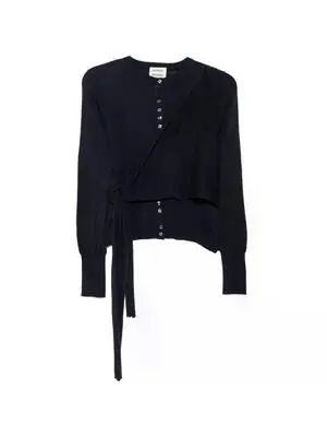 DAMSON MADDER Venna Wrap Cardigan - Black
