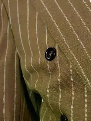 Max Mara Double-breasted Pinstripe Jersey Blazer Kaki