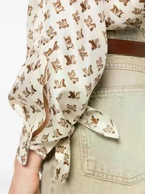 Max Mara Logo-print Tie-cuff Shirt
