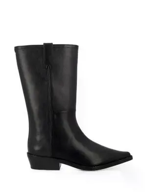 Michael Kors Farren Pointed-toe Leather Boots - Black