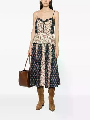 Polo Ralph Lauren Sleeveless Mixed Print Panelled Dress