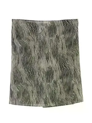ST. AGNI Savannah Zebra-pattern Wrap Mini Skirt - Neutrals