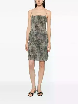 ST. AGNI Savannah Zebra-pattern Wrap Mini Skirt