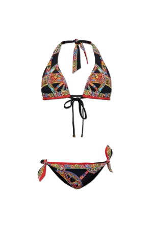 Dolce & Gabbana Carretto" Print Triangle Bikini - Multicolour