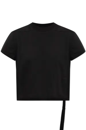 Rick Owens Cropped T-shirt With Decorative Stripe - Black