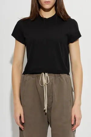 Rick Owens Cropped T-shirt With Decorative Strap