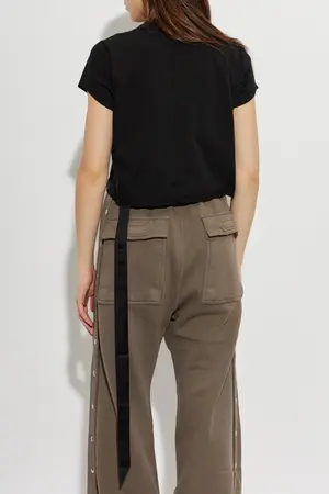 Rick Owens Cropped T-shirt With Decorative Strap