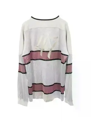 Dior Logo-embroidered Long-sleeve V-neck T-shirt - White