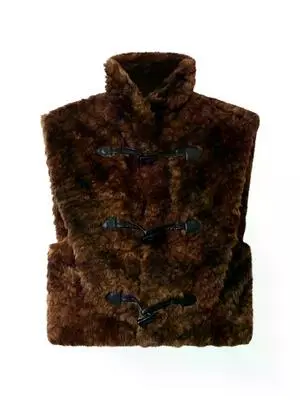 MARANT ETOILE Faux Fur Duffle Vest - Brown