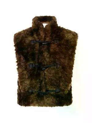 MARANT ETOILE Faux Fur Duffle Vest - Brown