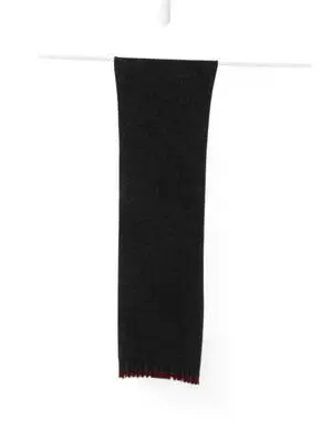 UMA WANG Ribbed-trim Frayed Scarf - Grey