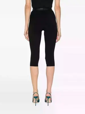 SELF-PORTRAIT Ribbed-knit Cropped Trousers