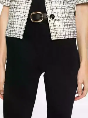SELF-PORTRAIT Ribbed-knit Cropped Trousers