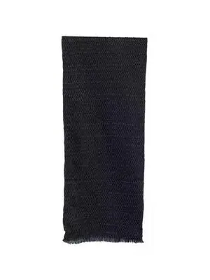 Giorgio Armani Crinkled-finish Fringed Scarf - Black