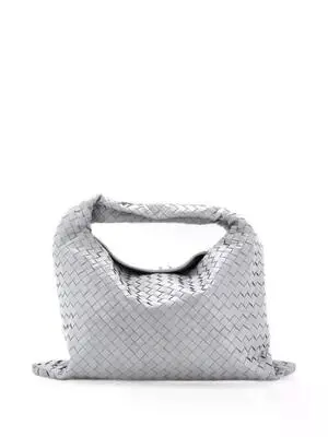 Bottega Veneta Hop Intrecciato Leather Large Hobo Bag - Grey