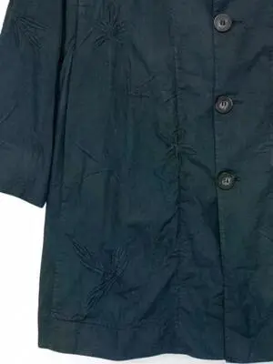 By Walid Embroidered Poplin Single-breasted Coat - Blue