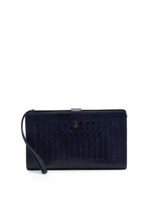 Bottega Veneta 2012-2026 Nappa Intrecciato Trimmed Clutch Bag - Blue