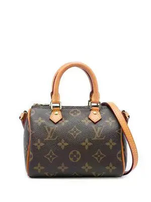 LOUIS VUITTON 2016 Monogram Nano Speedy Bandouliere Satchel - Brown