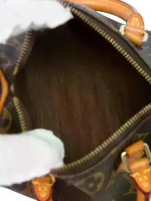 LOUIS VUITTON Monogram Nano Speedy Bandouliere Satchel - Brown