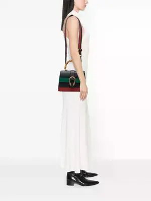 Gucci 2016-2026 Medium Leather Bamboo Dionysus Web Satchel - Blue