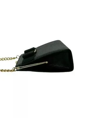 FERRAGAMO Lizard Embossed Leather Vara Chain Crossbody Bag