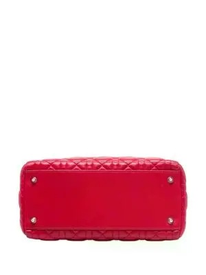 Dior Medium Calfskin Cannage Lady Satchel - Red