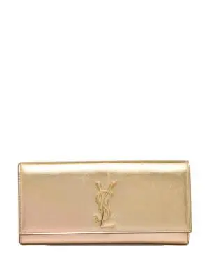 SAINT LAURENT 2014 Metallic Calfskin Cassandre Clutch Bag