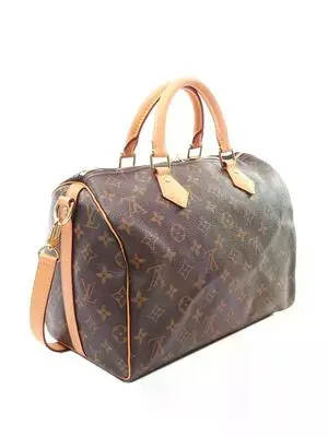 LOUIS VUITTON Monogram Speedy Bandouliere 30 Satchel - Brown