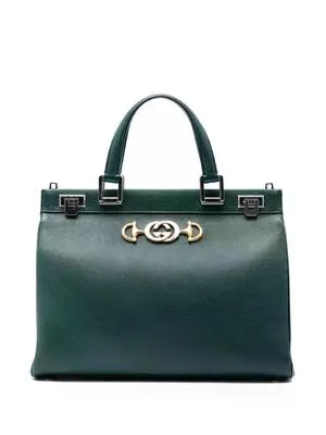 Gucci 2016-2026 Medium Calfskin Zumi Top Handle Bag Satchel - Green