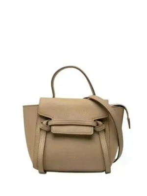 Celine 2020 Pico Grained Calfskin Belt Bag Satchel - Neutrals