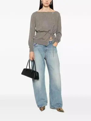 ST. AGNI Asymmetric Front Button Cardigan - Neutrals