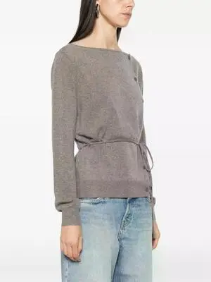 ST. AGNI Asymmetric Front Button Cardigan - Neutrals