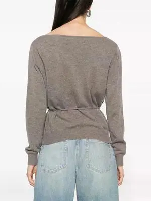 ST. AGNI Asymmetric Front Button Cardigan - Neutrals