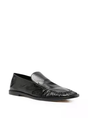 ALYSI Gathered Leather Loafers