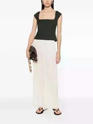 ST. AGNI Cap-sleeves Square-neck Top - Black