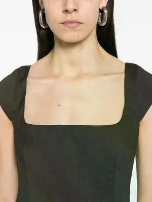 ST. AGNI Cap-sleeves Square-neck Top