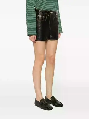 Versace Belt-loops Leather Shorts