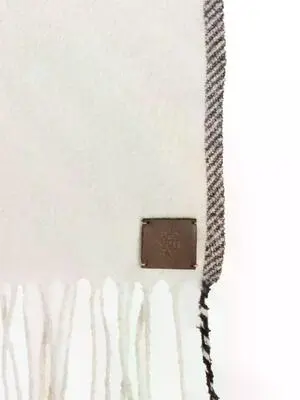 Eleventy Fringed Logo-patch Scarf